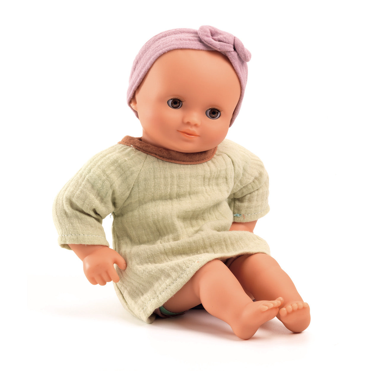 Pomea Dolls by Djeco Baby Doll with Pistachio Outfit Dear Jude